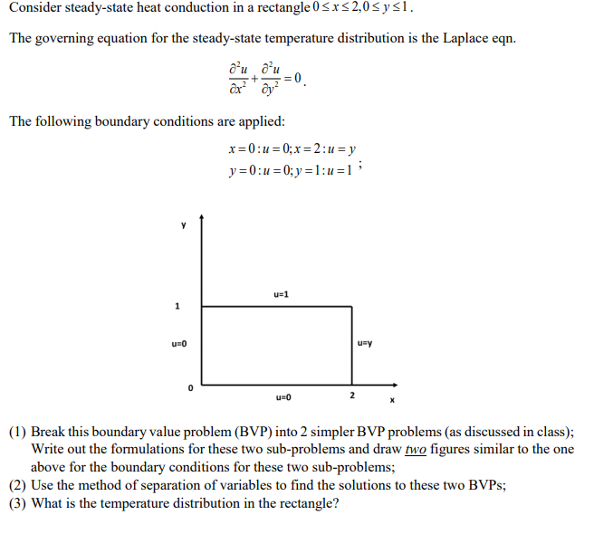 Solved Consider steady-state heat conduction in a rectangle | Chegg.com
