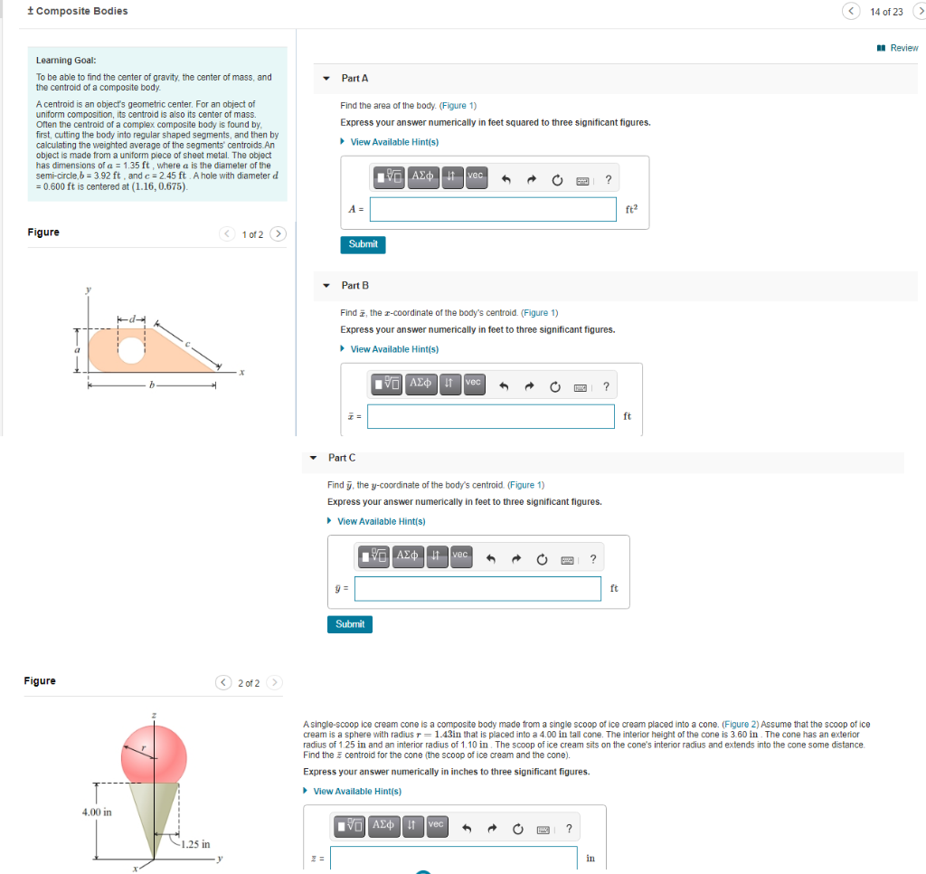 Solved Composite Bodies 14 of 23 > A Review Part A Learning | Chegg.com