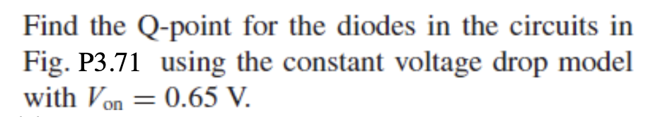Solved Find the Q-point for the diodes in the circuits in | Chegg.com