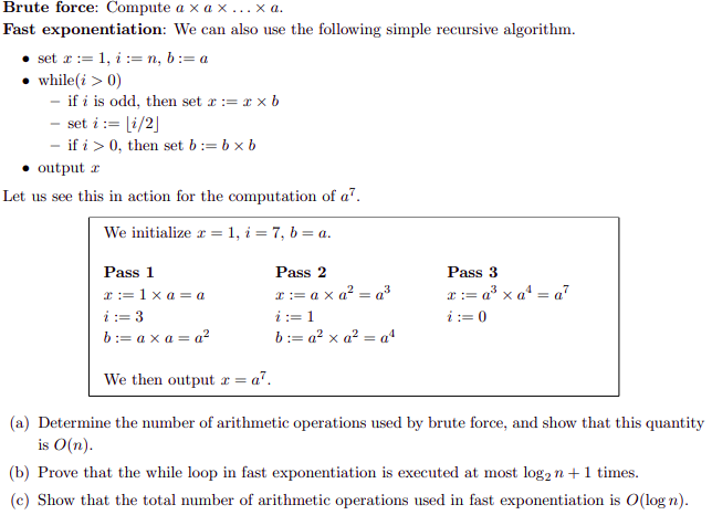 Solved Calculate an (mod m) for very large values of a and | Chegg.com