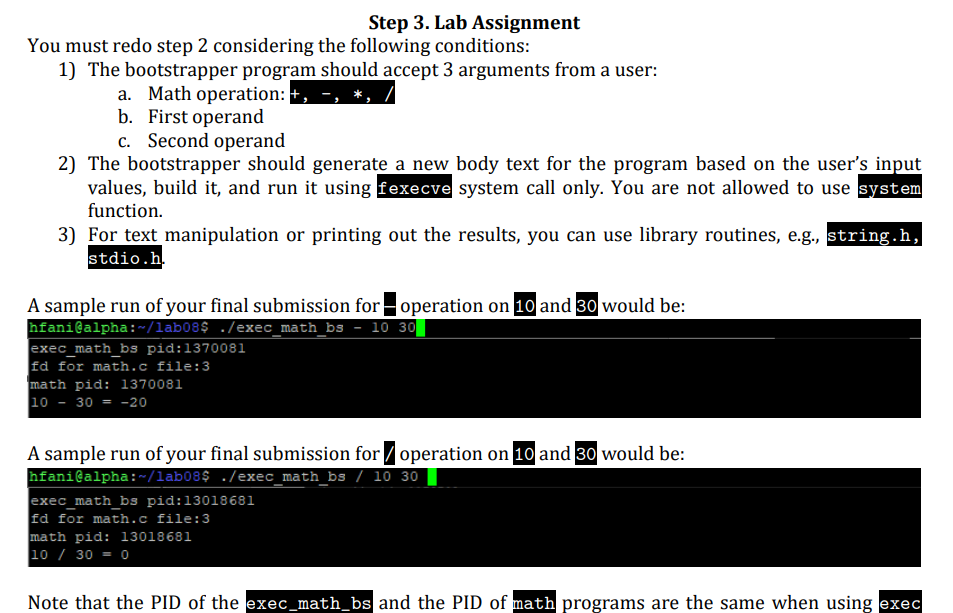 Solved Step 3. Lab Assignment You must redo step 2 | Chegg.com