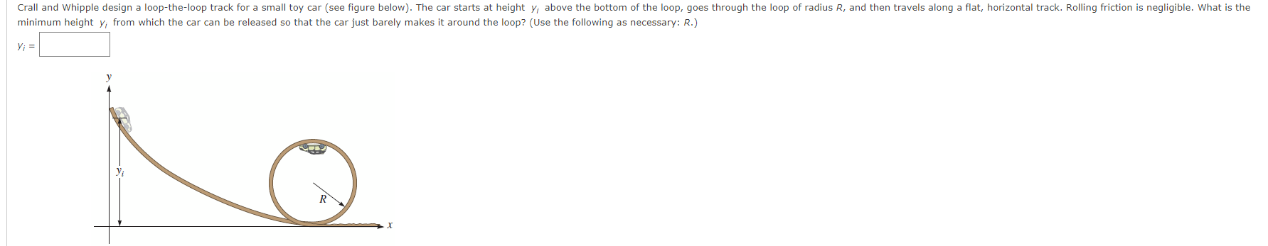 Solved Crall and Whipple design a loop-the-loop track for a | Chegg.com
