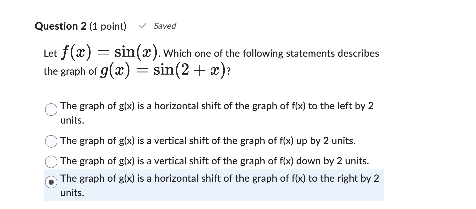 Solved Let f(x)=sin(x). Which one of the following | Chegg.com
