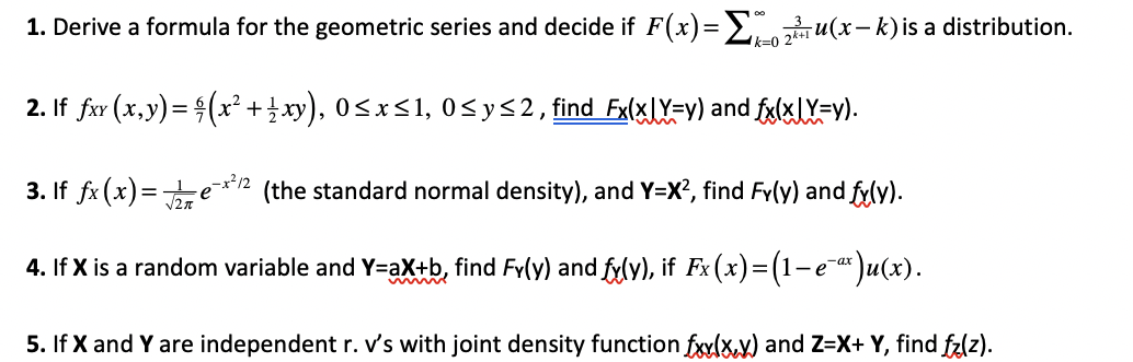 Solved 1. Derive a formula for the geometric series and | Chegg.com