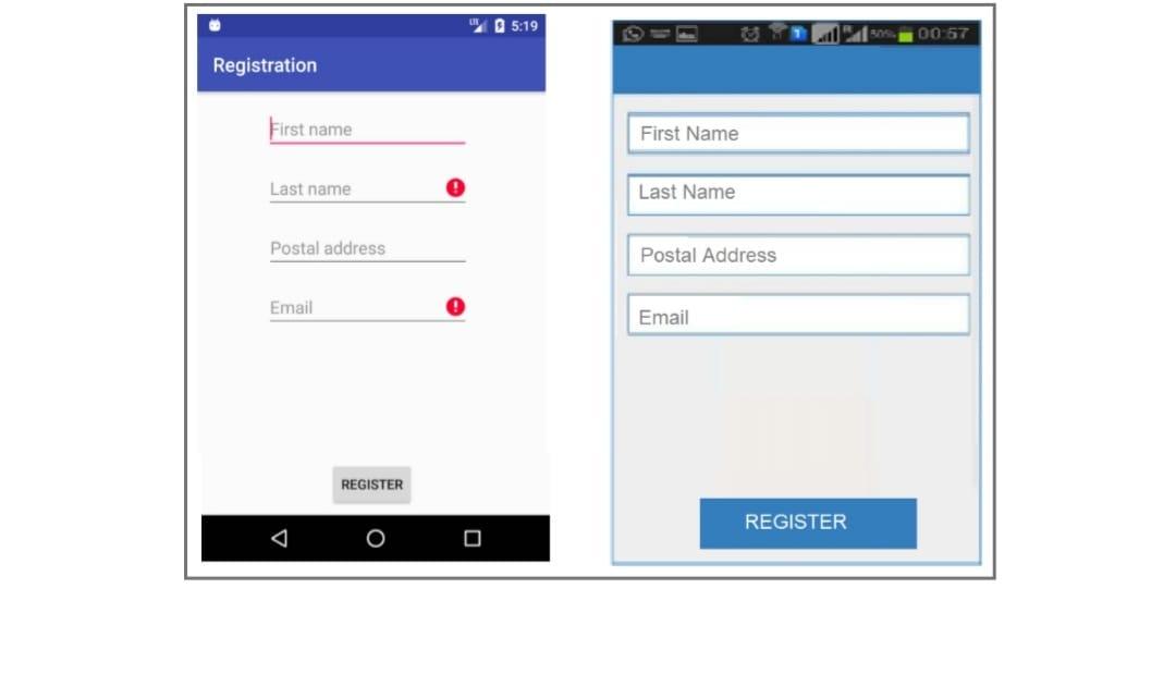 Solved Exercise 1: Login and Registration form in Android | Chegg.com