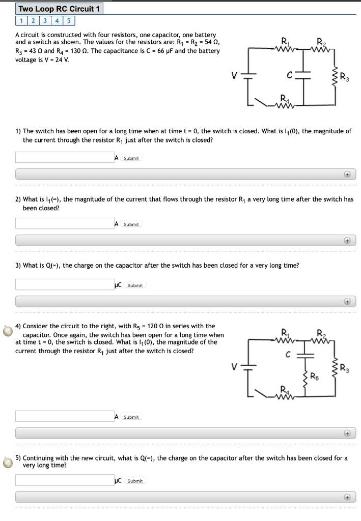 Solved Two Loop Rc Circuit 1 1 2 3 4 5 A Circuit Is 2509