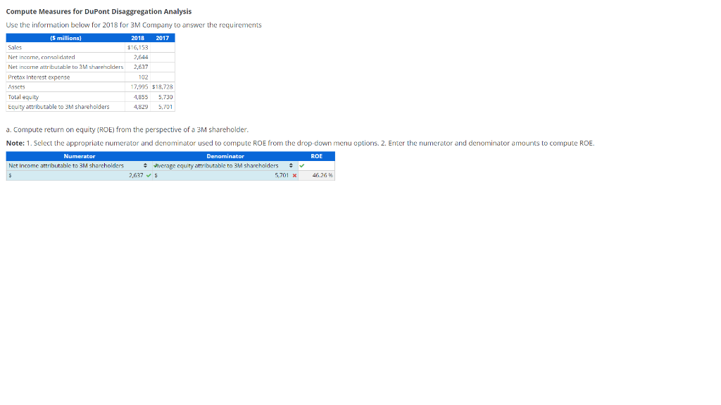 Solved Compute Measures for DuPont Disaggregation Analysis | Chegg.com