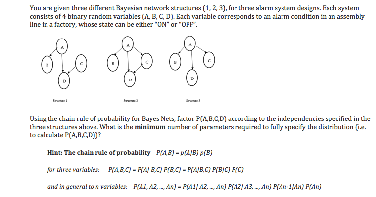 Solved You are given three different Bayesian network | Chegg.com