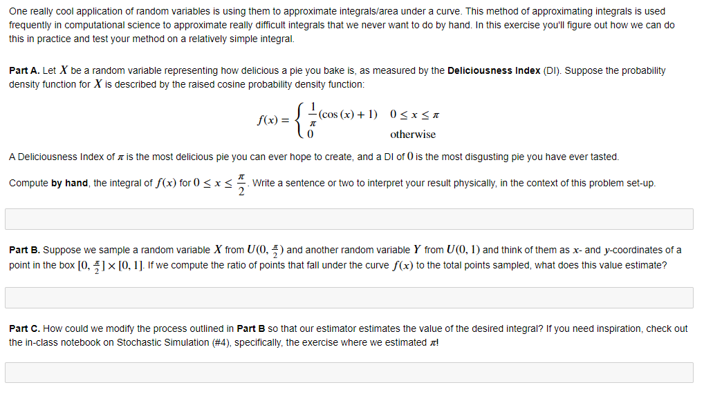 Solved One really cool application of random variables using | Chegg ...