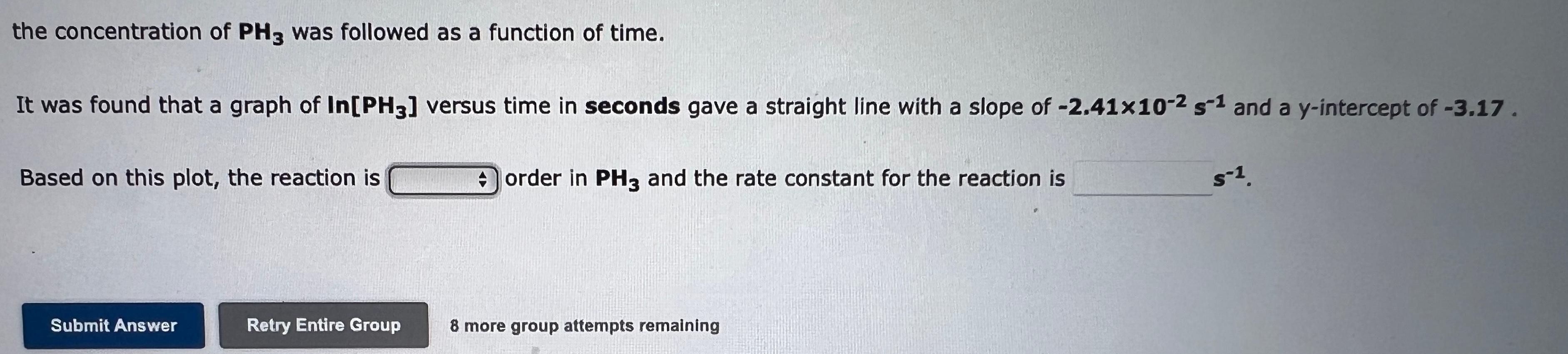 Solved the concentration of PH3 was followed as a function | Chegg.com