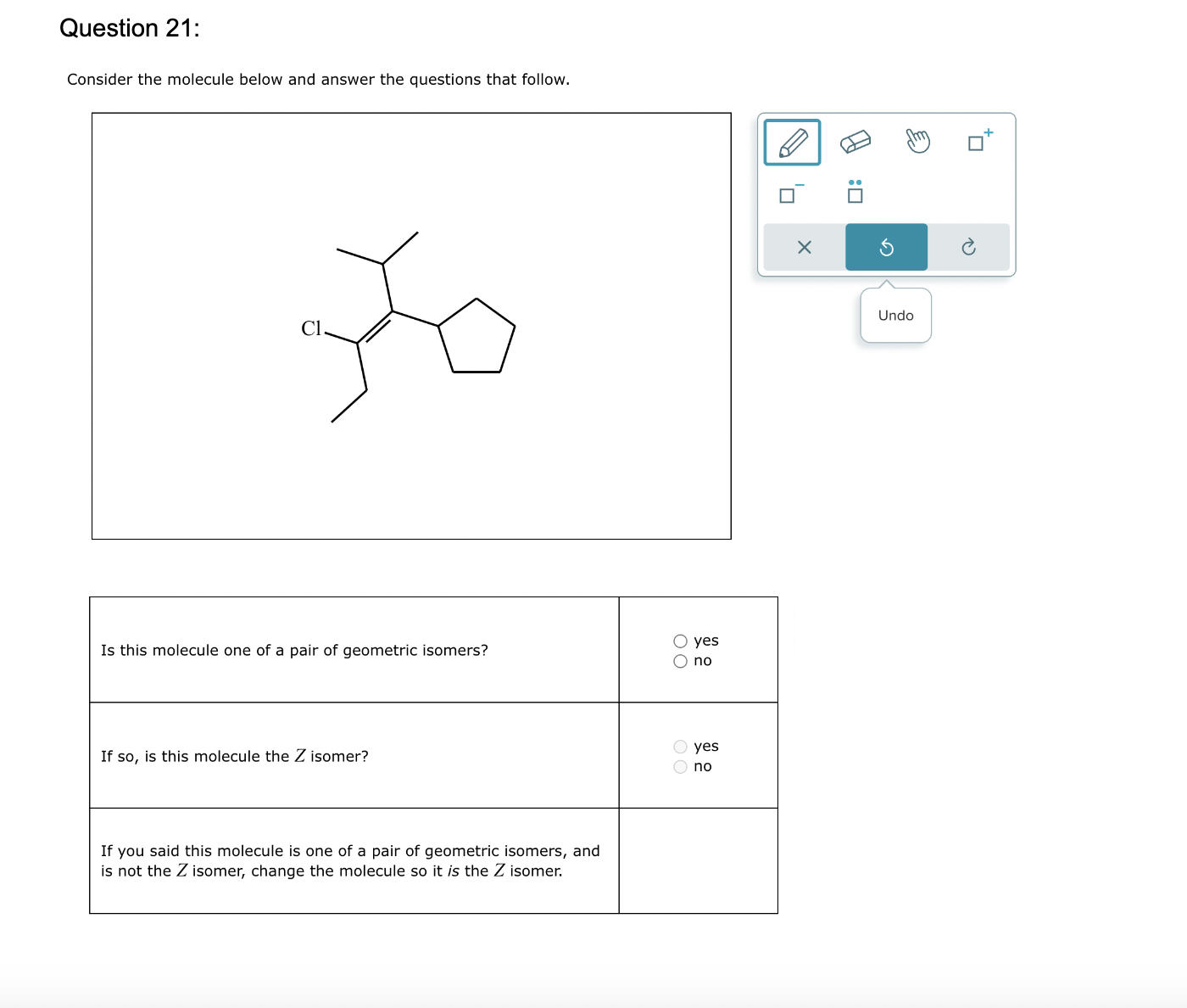 Solved Question 21:Consider the molecule below and answer | Chegg.com