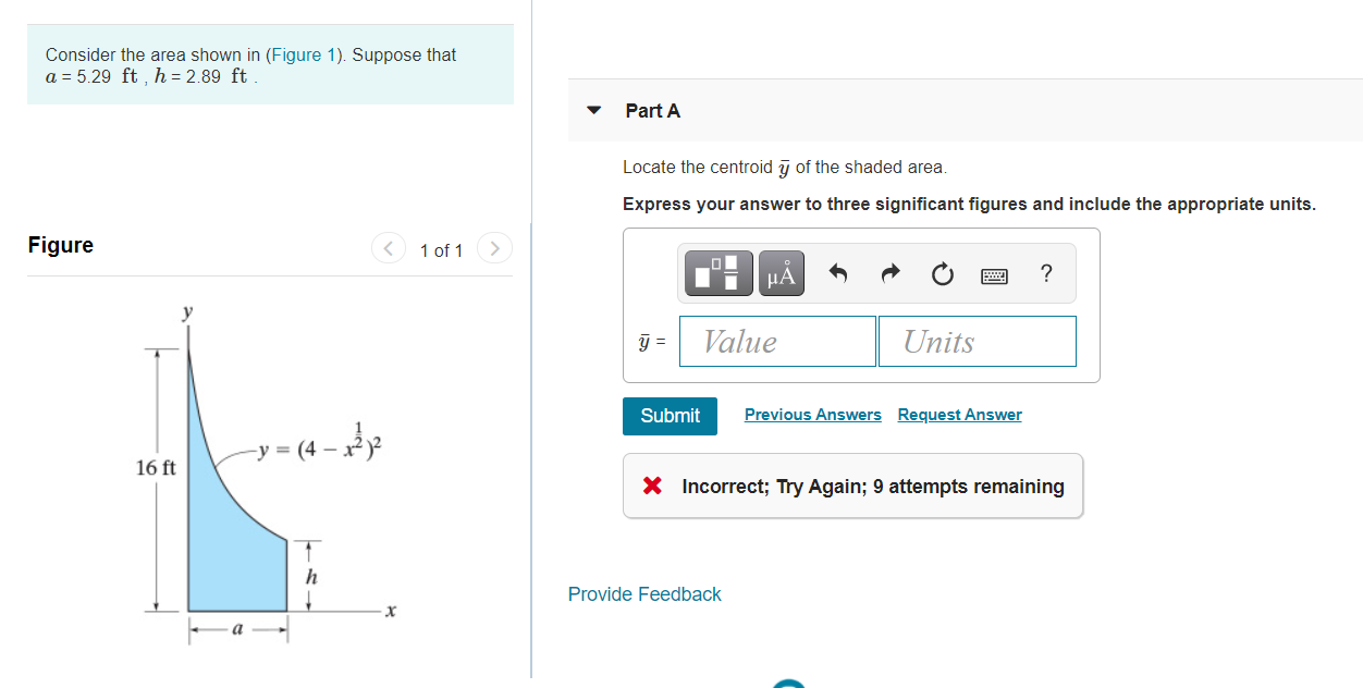 Solved Consider the area shown in (Figure 1). Suppose that a | Chegg.com