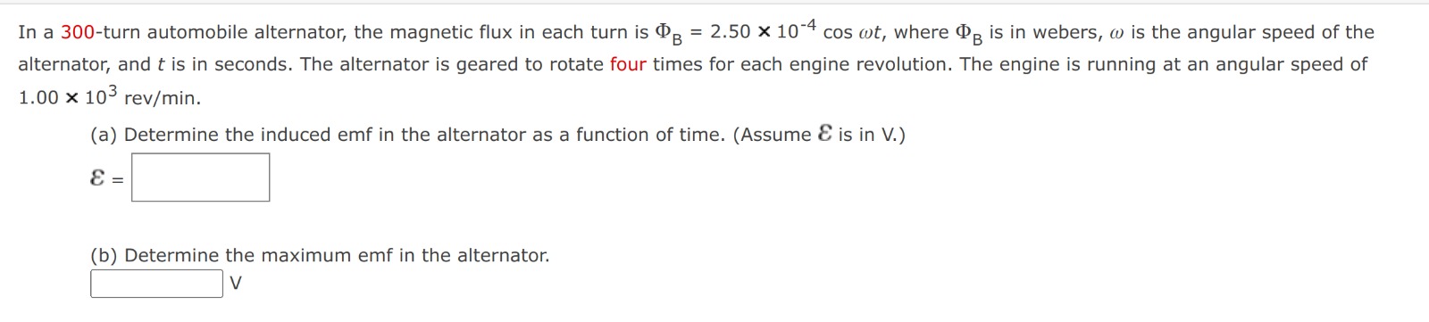 Solved In a 300-turn automobile alternator, the magnetic | Chegg.com