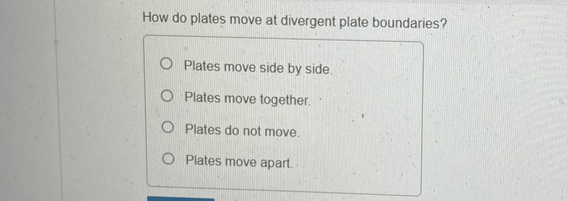 Solved How do plates move at divergent plate | Chegg.com