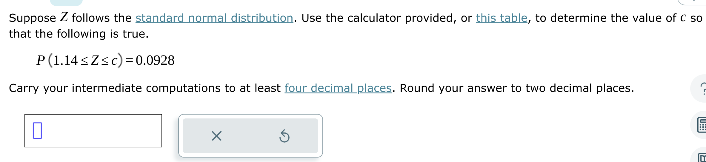 Solved Suppose Z follows the standard normal distribution. | Chegg.com