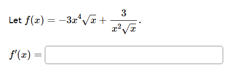 Solved Let f(x)=-3x4x2+3x2x2.f'(x)= | Chegg.com