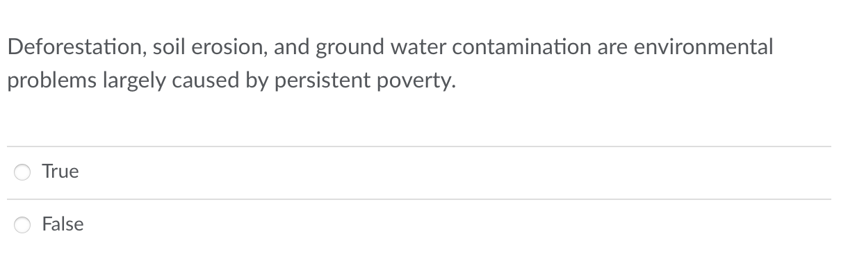 Solved Deforestation, soil erosion, and ground water | Chegg.com