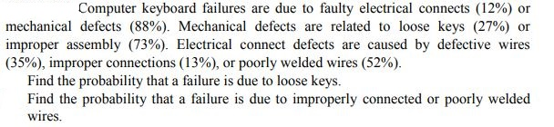 Solved Computer keyboard failures are due to faulty | Chegg.com