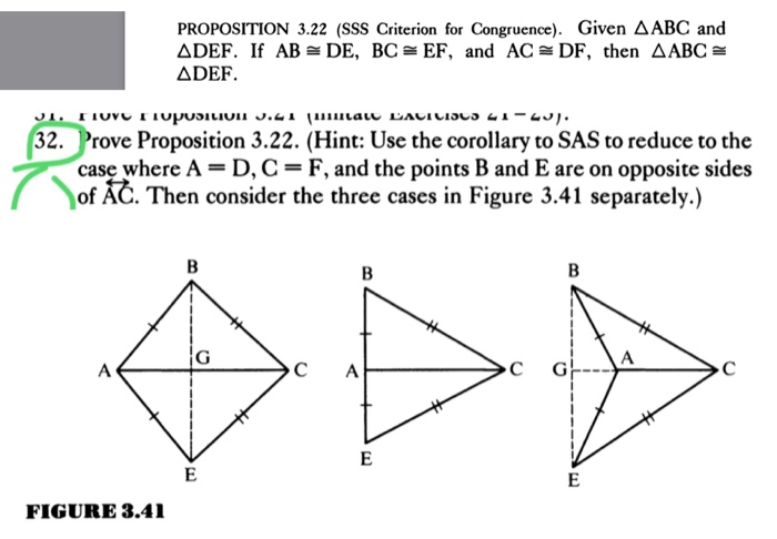 Solved PROPOSITION 3.22 (SSS Criterion for Congruence). | Chegg.com