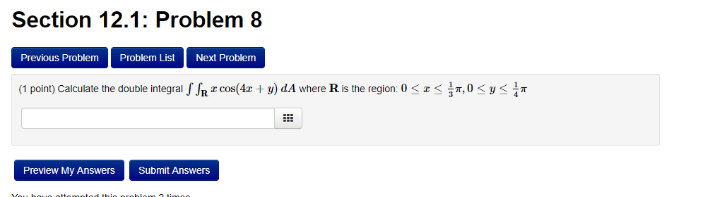 Solved Section 12.1: Problem 8 Previous Problem Problem List | Chegg.com