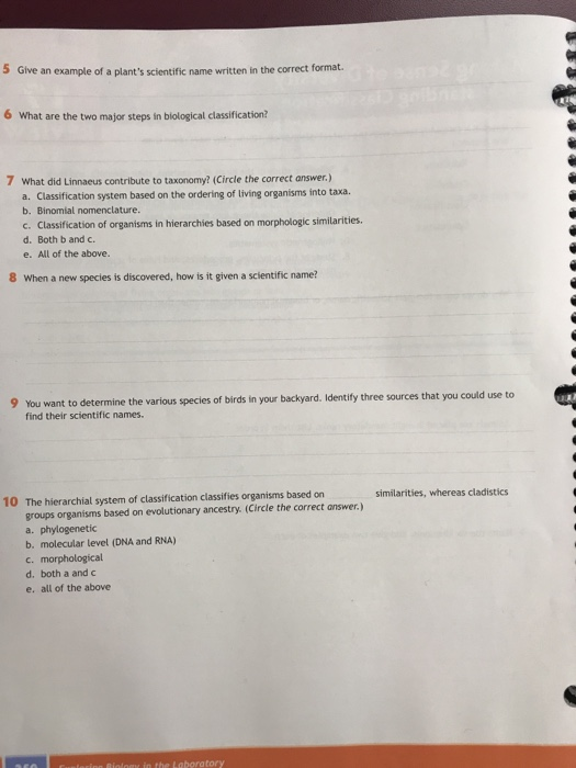 Solved 5 Give an example of a plant 's scientific name | Chegg.com