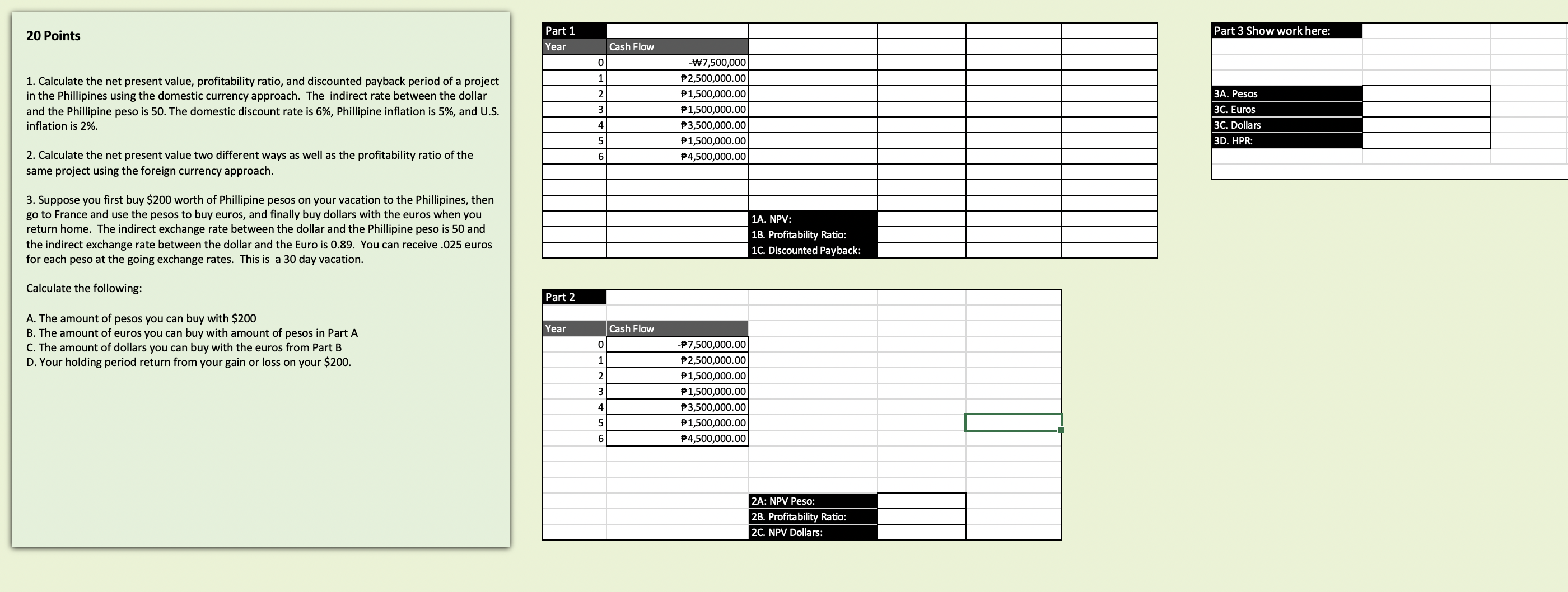 Solved 1. Calculate the net present value, profitability | Chegg.com