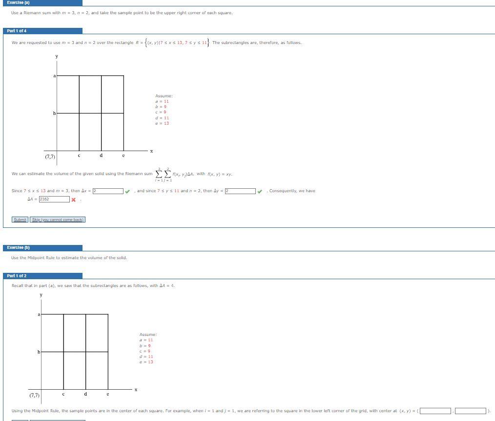 Solved Use a Riemann sum with m=3,n=2, and take the sample | Chegg.com