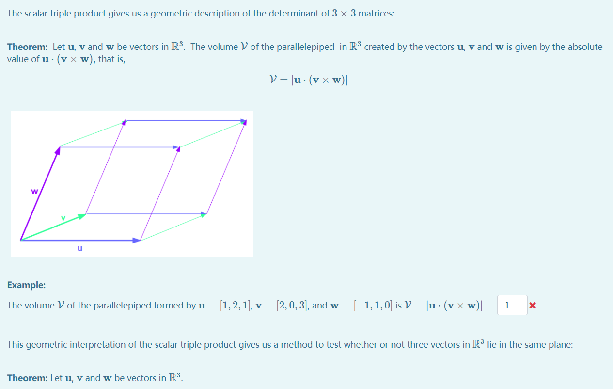 Solved The Scalar Triple Product Definition For U [2]