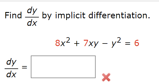Solved Find dydx ﻿by implicit | Chegg.com