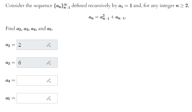 Solved Consider The Sequence An Defined Recursively By A1