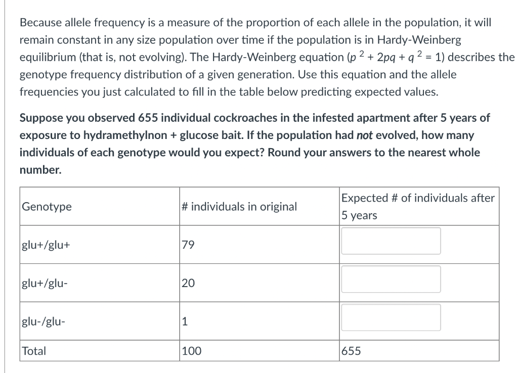 Solved Because allele frequency is a measure of the | Chegg.com