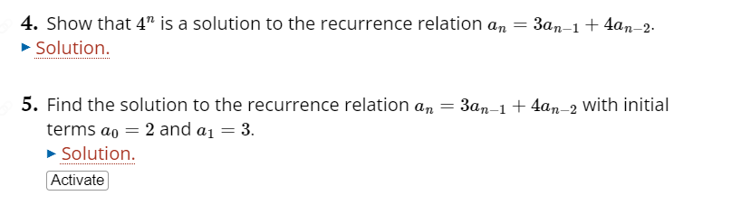 Solved 4. Show that 4n is a solution to the recurrence | Chegg.com