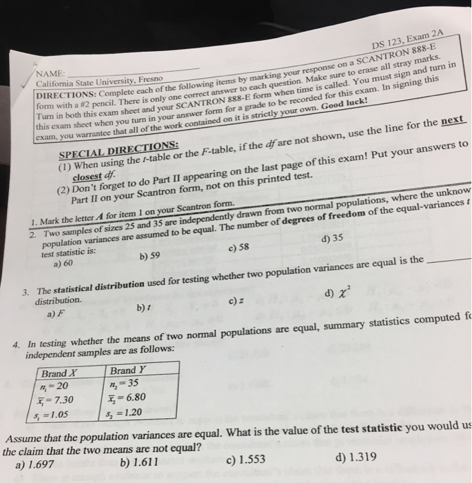 Solved Two samples of sizes 25 and 35 are independently | Chegg.com