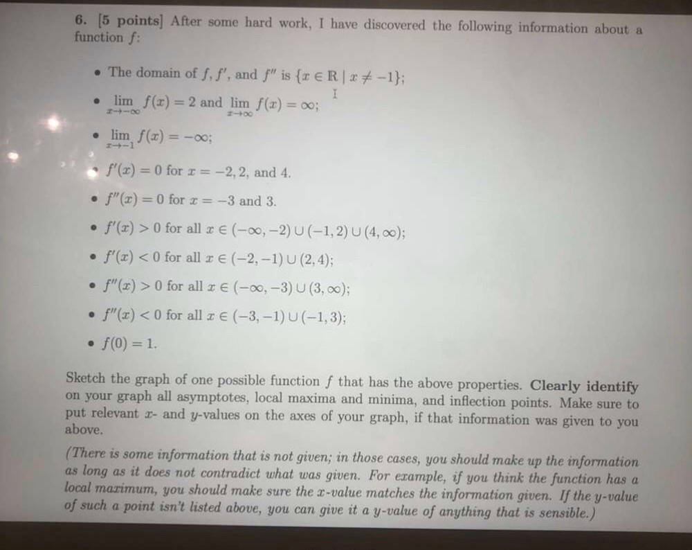 Solved 6. [5 points) After some hard work, I have discovered | Chegg.com