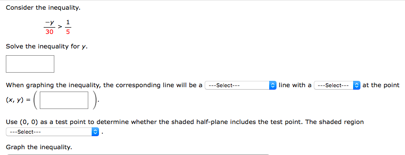 Solved Consider the inequality. 30−y>51 Solve the inequality | Chegg.com