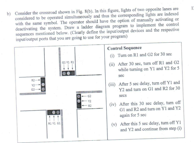 Solved 1 b) Consider the crossroad shown in Fig. 8(b). In | Chegg.com