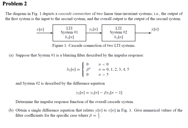 Solved Problem 2 The diagram in Fig. 1 depicts a cascade | Chegg.com