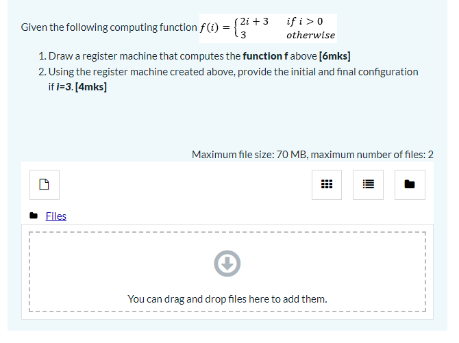 Solved Given the following computing function | Chegg.com