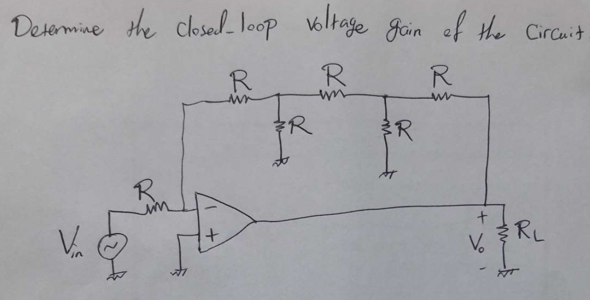 Solved Determine the closed-loop voltage gain of the Circuit | Chegg.com