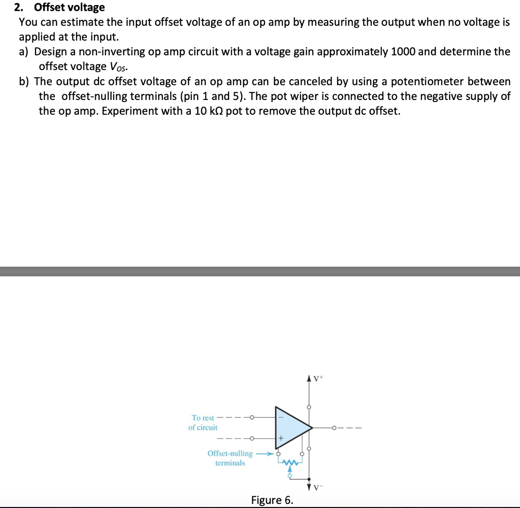 Solved 2. Offset voltage You can estimate the input offset | Chegg.com