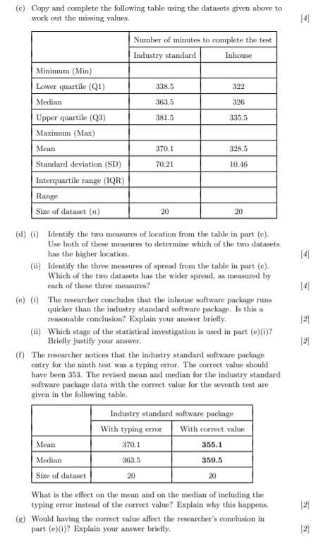 Solved Table 1 Comparison of detection times in minutes for | Chegg.com