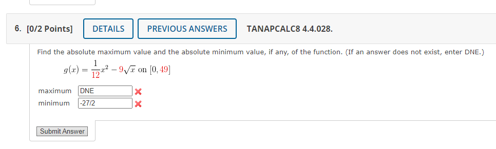 Solved Find The Absolute Maximum Value And The Absolute