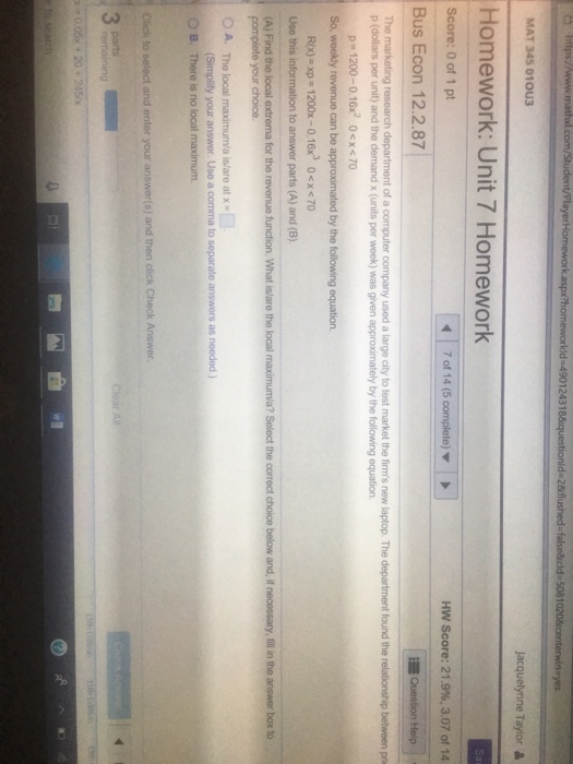Solved Homework: Unit 7 Homework : 0 of 1 pt 7 of 14 (5 HW | Chegg.com