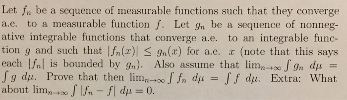 Solved Let Fn Be A Sequence Of Measurable Functions Such