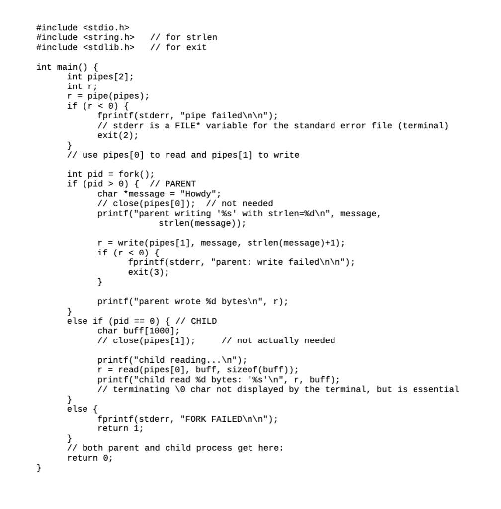 Solved 1. Pipes (50 pts.) Write a C program for Linux called | Chegg.com