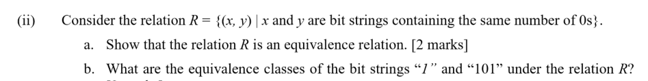 Solved (ii) ﻿Consider the relation \( ﻿R=\{(x, ﻿y) \mid x \) | Chegg.com