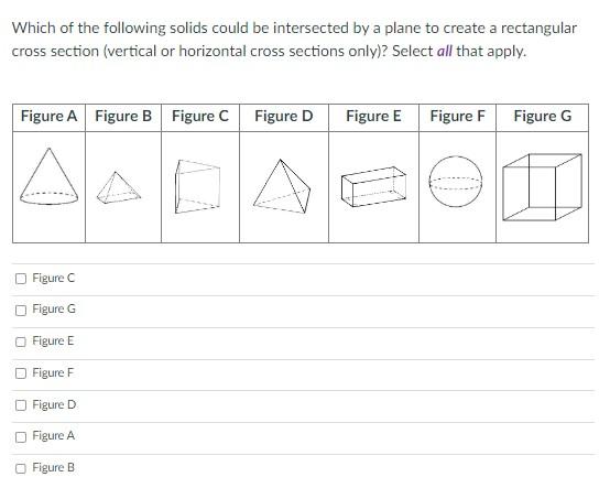 Solved Which of the following solids could be intersected by | Chegg.com