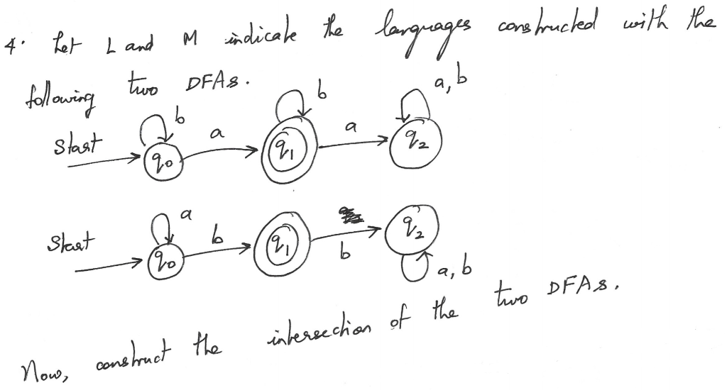 Solved M indicate the languages constructed with the 4. Let | Chegg.com
