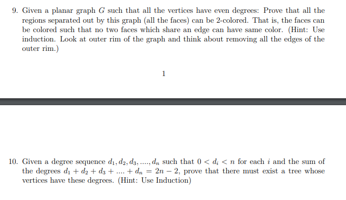 Solved 9. Given a planar graph G such that all the vertices | Chegg.com