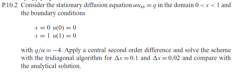 P.10.2 Consider the stationary diffusion equation | Chegg.com